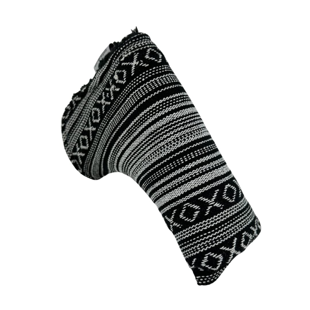 Salt and Pepper Hand Woven Blade Putter Cover with Magnetic Closure Sunfish Golf