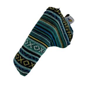 Peacock Hand Woven Blade Putter Cover with Magnetic Closure Sunfish Golf