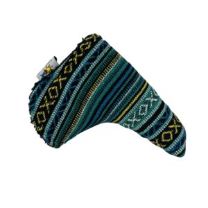 peacock hand woven blade putter cover with magnetic closure sunfish golf