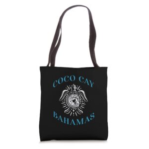 coco cay bahamas sea turtle surfing vacation souvenir tote bag