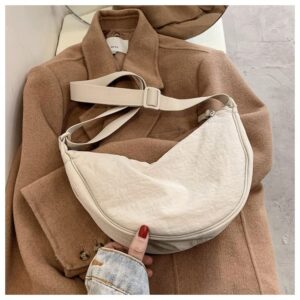 Fairy Grunge Shoulder Bag Aesthetic Boho Crossbody Bag Tote Bag Women Girls Y2k Harajuku Small Bag (White)