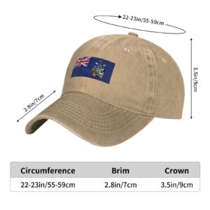 IMEEGIEN Flag of South Georgia and The South Sandwich Islands Baseball Cap for Men Women Vintage Cowboy Hat Adult Casquette Natural