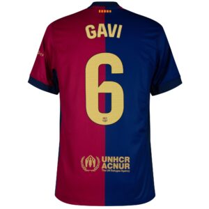 gavi 6# home soccer jersey 2024/25 (medium) blue/red