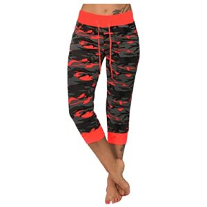 xunryan womens capri yoga pants plus size workout capri leggings high waist tummy control camo jeggings athletic joggers