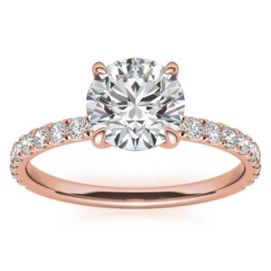 10k solid rose gold handmade engagement ring 1.00 ct round cut moissanite diamond solitaire wedding/bridal ring set for women/her, classic ring gifts for her