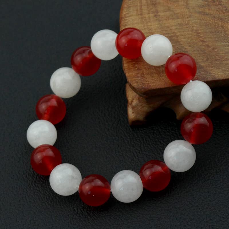 KANGSHUN Anime Fruits Basket Kyo Sohma Bracelet White Red Crystal Beads Bangle Bracelets for Women Men Cosplay Props Jewelry (B223)