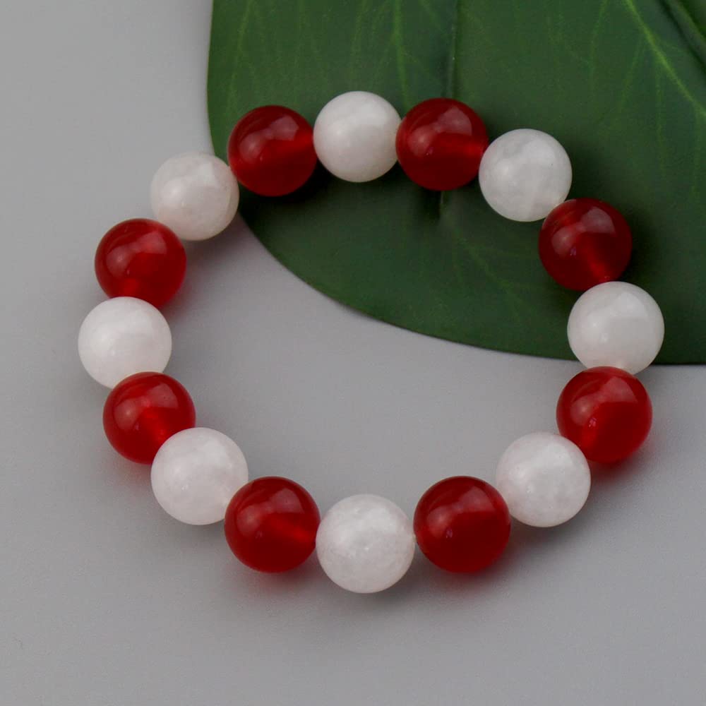 KANGSHUN Anime Fruits Basket Kyo Sohma Bracelet White Red Crystal Beads Bangle Bracelets for Women Men Cosplay Props Jewelry (B223)