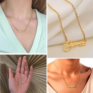 ZEMMAL Custom Name Necklace Personalized 18K Gold Plated Customized Name Necklace for Women Jewelry Gifts