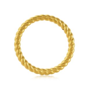 CHOW SANG SANG 999 24K Solid Gold Stackable Cubic Twisted Rope Ring for Women 92309R (Our Size 18/ US 8.5)