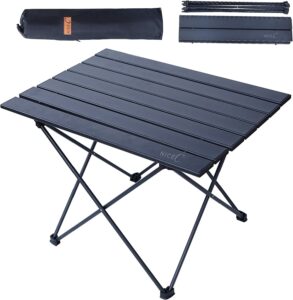 nice c camping roll up table + low beach chair