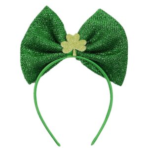 belsita st.patrick’s day headbands shamrock hair hoop green glitters bows shamrock head boppers for st.patrick’s day party hair accessories lucky hairbands irish costume party gifts