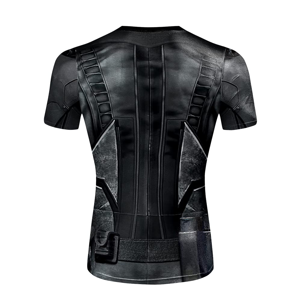 jiazery QZ Man Superhero Compression Shirt Short Sleeve Bat Base Layer Underwear (S)