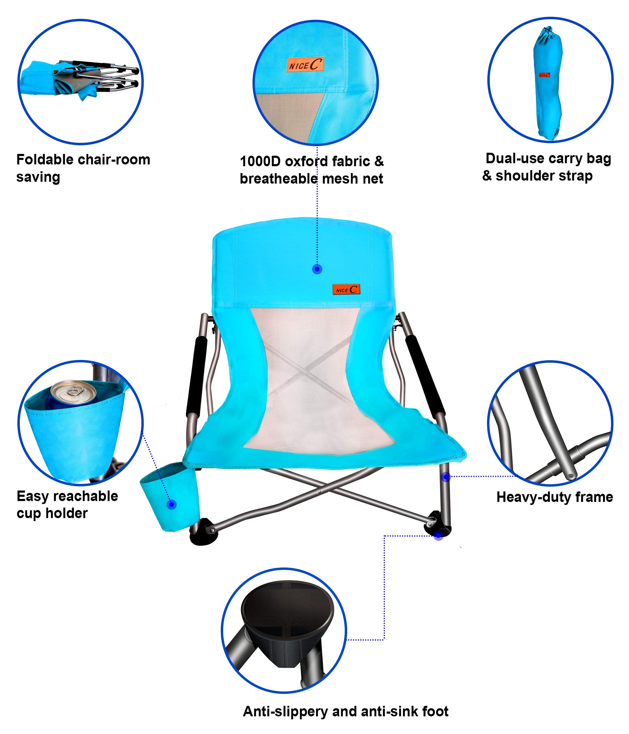 Nice C Camping Roll Up Table + Low Beach Chair