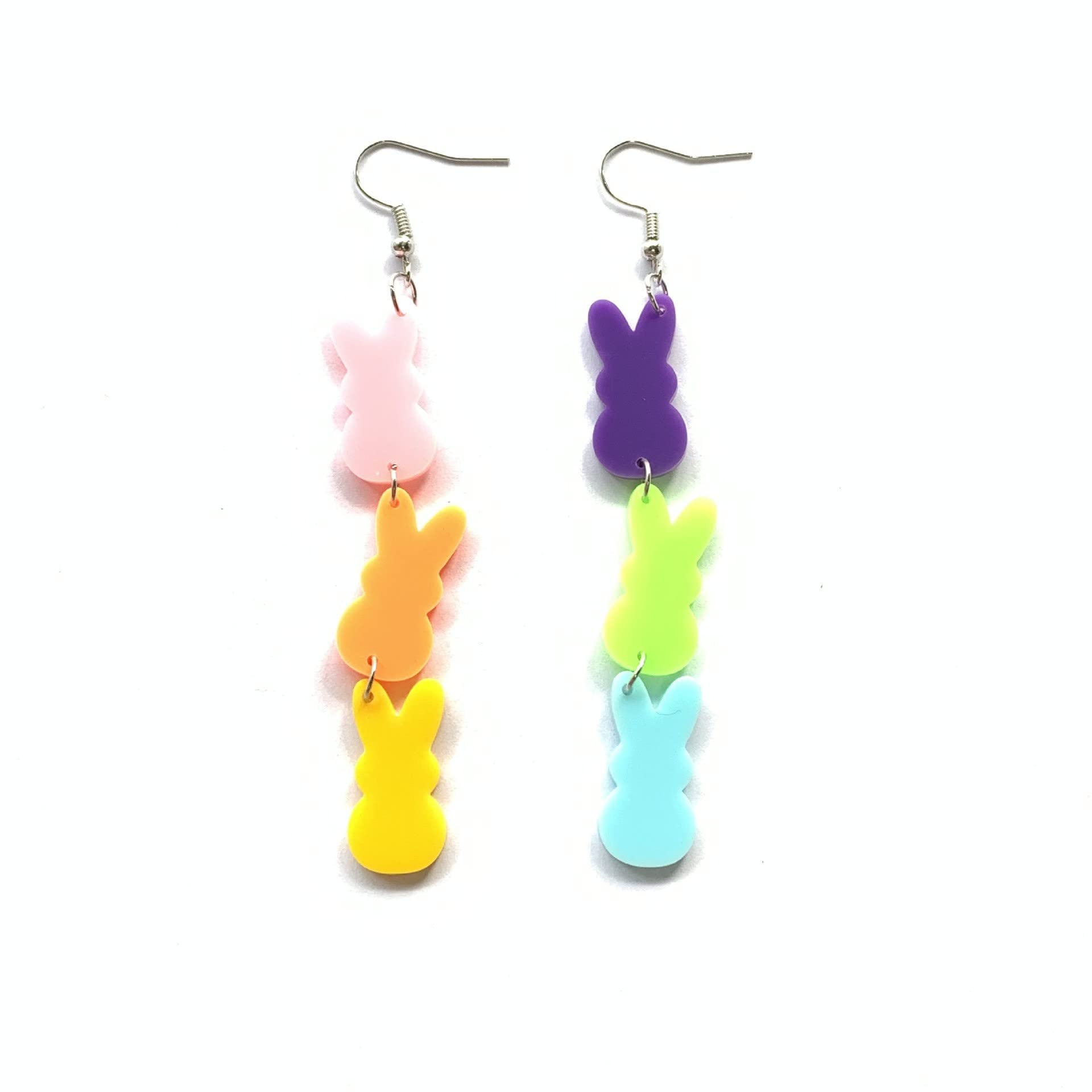 Easter Earrings for Women Bunny Dangle Earrings Rabbit Carrot Statement Dangle Earrings Cute Rabbit Animal Jewelry (A)