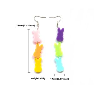 Easter Earrings for Women Bunny Dangle Earrings Rabbit Carrot Statement Dangle Earrings Cute Rabbit Animal Jewelry (A)