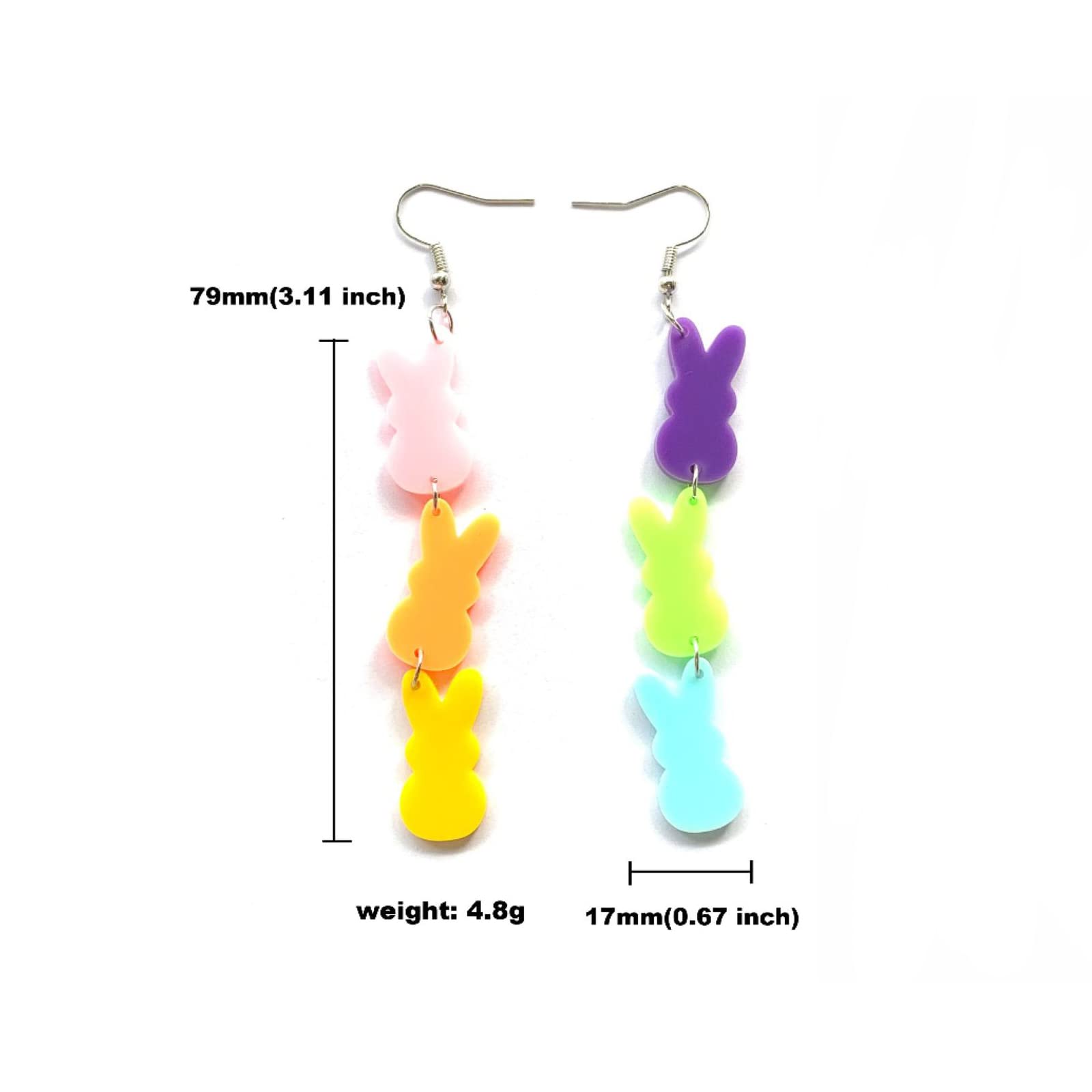 Easter Earrings for Women Bunny Dangle Earrings Rabbit Carrot Statement Dangle Earrings Cute Rabbit Animal Jewelry (A)