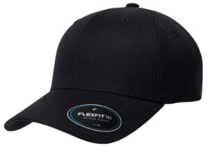 the hat pros | flexfit nu tri-layer men's athletic baseball hat fitted 6100nu cap (as1, alpha, l, x_l, black)