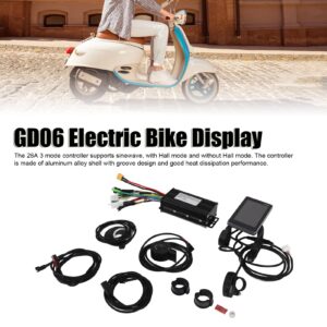 SPYMINNPOO Electric Bike Controller Kit,24V 36V 48V 26A 3 Mode Bicycle Scooter 500W 750W Motor Controller with GD06 Display Power Assist Sensor Thumb Throttle