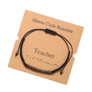 ymimanchil teacher bracelet for women clay teacher appreciation bracelets love teach inspire beaded teacher bracelets teacher gift (c)