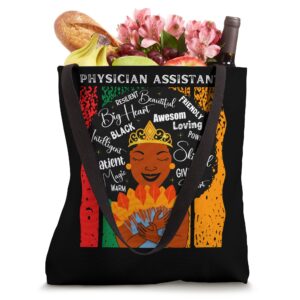 Black Physician Assistant Queen Black History Month Melanin Tote Bag