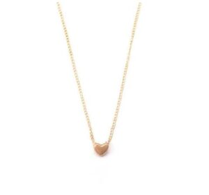 tiny gold heart necklace-14k gold necklace gift for women