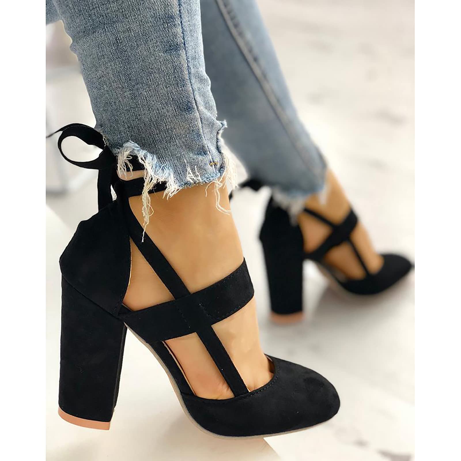 ZHOUXINGB Clear Heels for Women Shoes for Women Heels Diamond Sandals Narrow Water Sandals Zip Up Shoes Chunky Heel Flats Waterproof Tennis Shoes for Women