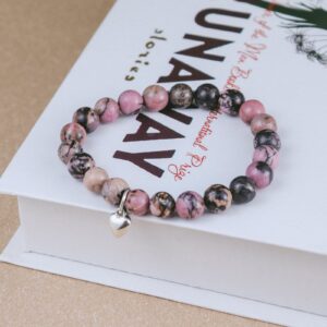 COLORFUL BLING Natural Stone Amethyst Healing Bracelet Life is Tough But So are You Inspirational Bracelet Love Gifts for Women Men-C