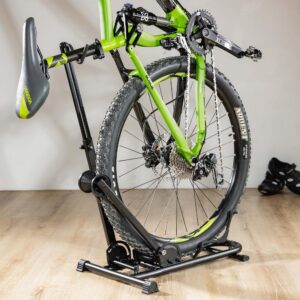 CyclingDeal Upright Bike Stand - Premium Quality Vertical & Horizontal Adjustable Bicycle Floor Parking Rack - for Storing MTB Road Bikes - up to 29