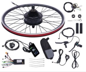 etkeghip electric bicycle motor kit, 36v 500w bike motor kit front/rear wheel e-bike conversion kit dual mode controlle for 24 inch bike, 30-35km/h (front wheel)