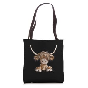 scottish highland cattle head i highland cattle cow fun tote bag