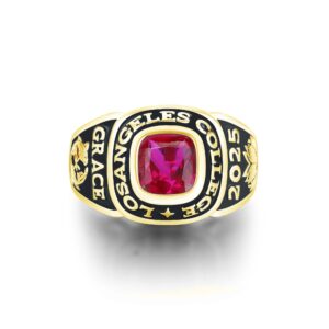 jnj customized class ring for ladies, sterling silver class ring for women high school or college-square