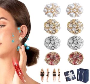 dorina earacupressure magnetherapy detoxi earrings - dorina earrings, no pierced lymphvity magnetic therapy acupressure earrings for women (4 pairs)