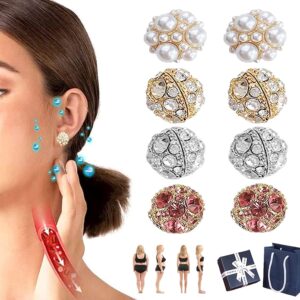 Dorina Earacupressure Magnetherapy Detoxi Earrings - Dorina Earrings, No Pierced Lymphvity Magnetic Therapy Acupressure Earrings for Women (4 pairs)