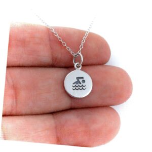 swimmer necklace - 925 sterling silver - swimming olympic sports athlete charm charm pendant necklace for women