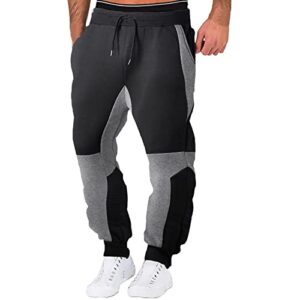 Men's Tech Fleece Active Athletic Casual Open Bottom Cargo Sweatpants with Pockets Men's Cotton Sweatpants with Cargo Pockets Open Bottom Yoga Pants for Men Lounge Pants for ZXUS214-PANT0874 Black