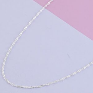 Waitsoul 925 Sterling Silver Singapore Chain Lobster Clasp 2.5mm Necklace for Women Silver Chain for Women Silver Necklace Chain 22 Inches Gifts for Her