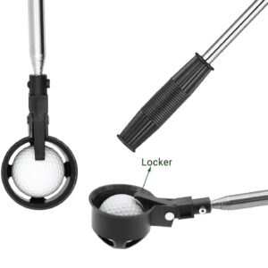 Misaso Golf Ball Retriever Stainless Telescopic Golf Ball Retriever W/Golf Ball Putter Claw Sucker Tool