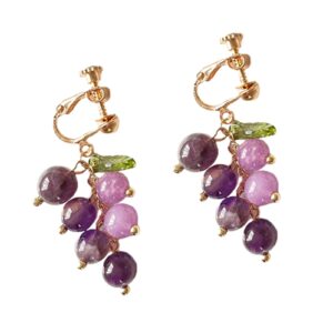 earring, 1 pair vivid charming dangle earrings alloy lovely fruit grape drop stud earrings jewelry acessories drop earrings for dating (colour name : b) (b b)