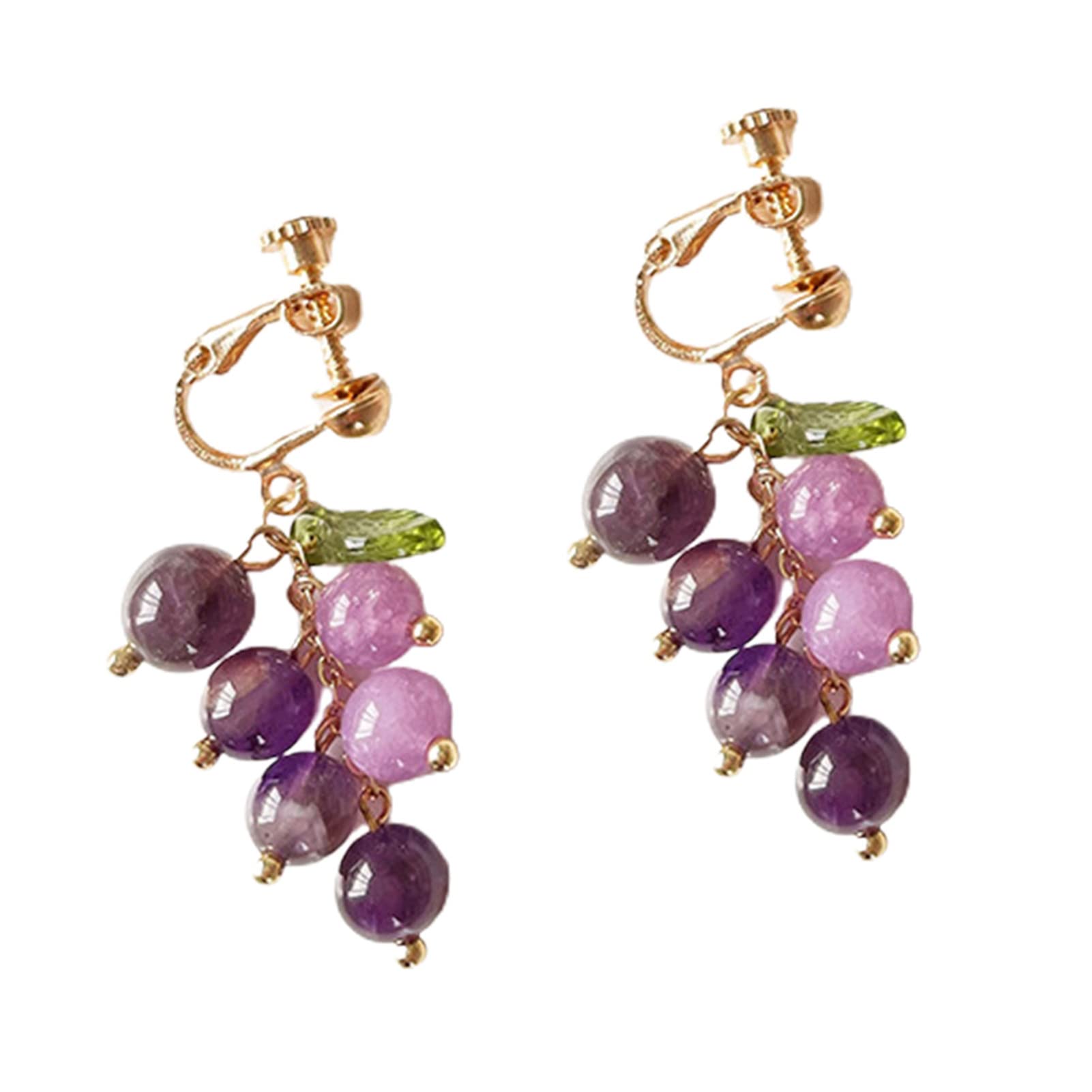 Earring, 1 Pair Vivid Charming Dangle Earrings Alloy Lovely Fruit Grape Drop Stud Earrings Jewelry Acessories Drop Earrings for Dating (Colour Name : B) (B b)