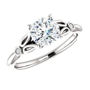 moissanite engagement rings, 1.02 ct colorless vvs1 clarity round cut solitaire diamond moissanite ring, 925 sterling silver, wedding bridal rings, vintage ring perfact for gift or as you want (7)