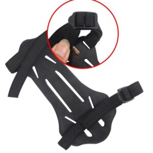 pistro Archery Arm Guard Adjustable Wristband Protective Guard for Hunting Target Bow - Black