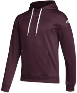 adidas men's stadium fleece embroidered logo pullover hoodie – team maroon (m)