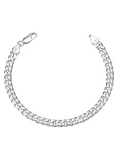 waitsoul silver bracelet for men 5mm diamond-cut cuban link curb chain bracelet for women 7 inch