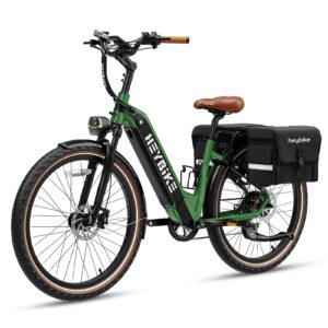 heybike cityrun electric bike, 1000w motor peak city cruiser ebike, 48v 15ah(720wh) battery, 60 miles, step-thru electric bicycle with app control, 3h fast charging, commuter electric bike for adults