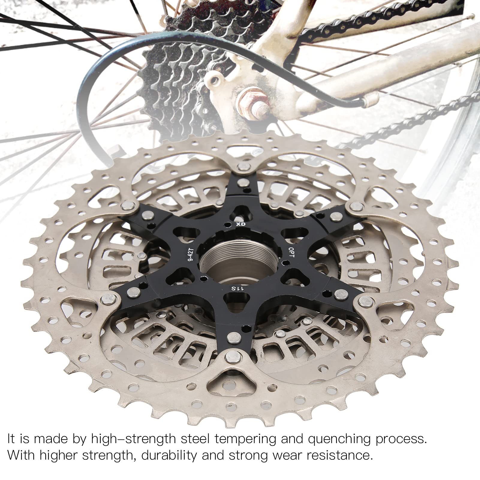 Dilwe Freewheel Cassette, Ultra Light 11 Speed Cassette Mountain Freewheel 9‑42T Compatible for SRAM XD