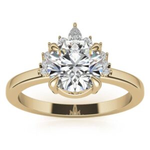 10k solid yellow gold handmade engagement ring 3.00 ct round cut moissanite diamond solitaire wedding/bridal rings set for women/her, awesome ring gift for wife