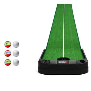 cghhome golf mat, golf putting practice machine, indoor simulation turf golf training blanket, all-round electric ball return, professional golf practice equipment (color : 1, size : 39 * 310cm)