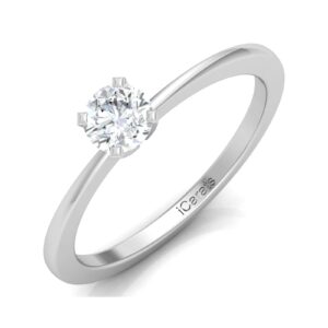 icarats 14k gold diamond solitaire ring wedding engagement ring band for women jewelry - white gold - 0.30 ct - size 7