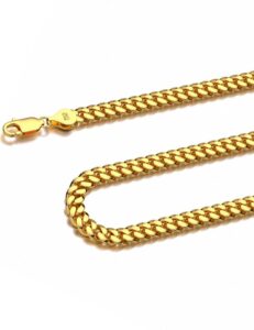 waitsoul 925 sterling silver cuban chain lobster clasp 8mm 18k gold over cuban link curb chain necklace for women men diamond cut 20 inches