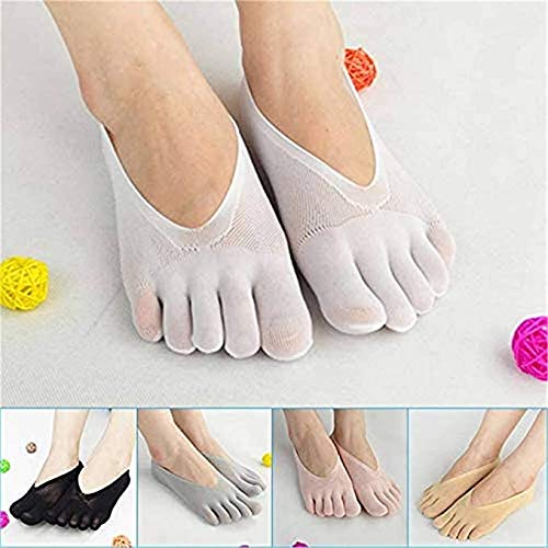 5 Pairs Sock Align Toe Socks for Bunion,Orthopedic Compression Socks,Projoint Antibunions Health Sock,Women Toe Socks No Show Low Cut Five Finger Socks (5Pairs-E)